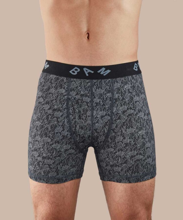 Regular Fitted Air Bamboo Boxers | BAM Clothing (Seaweed Print)