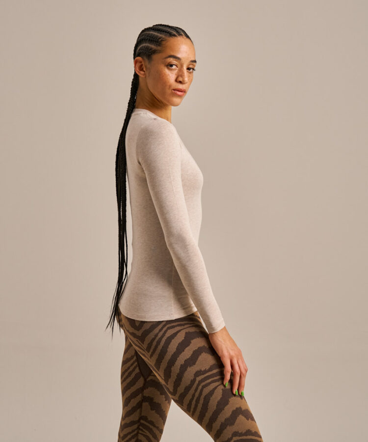 Horizon Luxe Long Sleeve Top | BAM Clothing (Camel Marl)