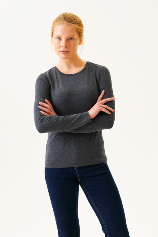 Origin Simple Layering Top (Charcoal Marl) | Bamboo Clothing