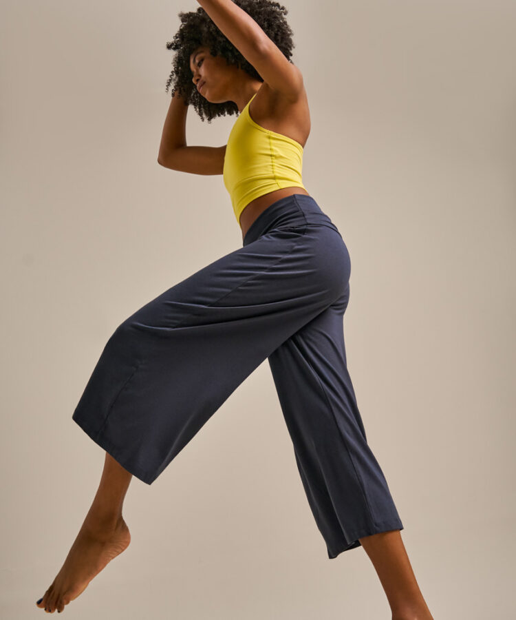 Origin Bamboo Cropped Palazzo Pants | BAM Clothing (Storm Navy)