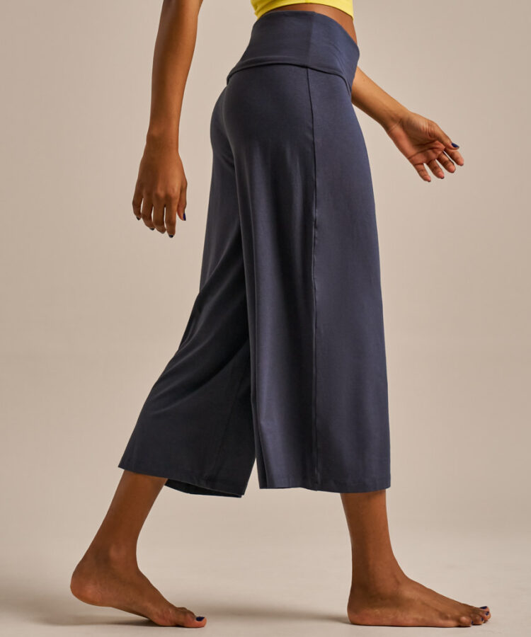 Origin Bamboo Cropped Palazzo Pants | BAM Clothing (Storm Navy)