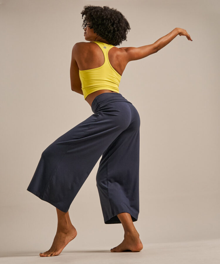 Origin Bamboo Cropped Palazzo Pants | BAM Clothing (Storm Navy)