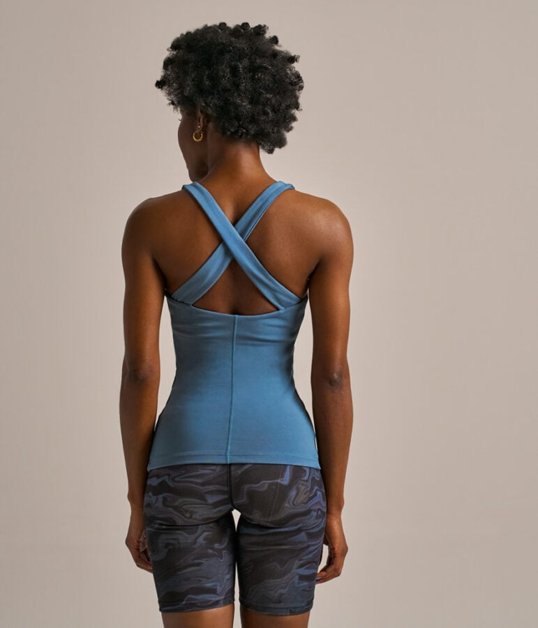Mallea Cross Back Vest (Agate Blue) | BAM Clothing