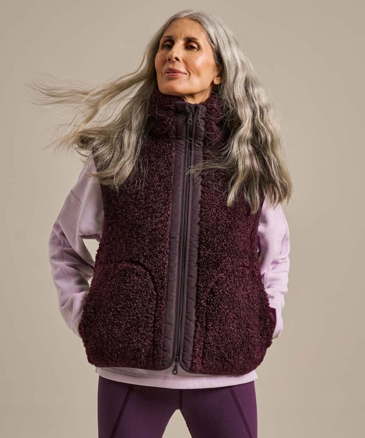73 Zero Boxy Fleece Gilet | BAM Clothing (Damson)