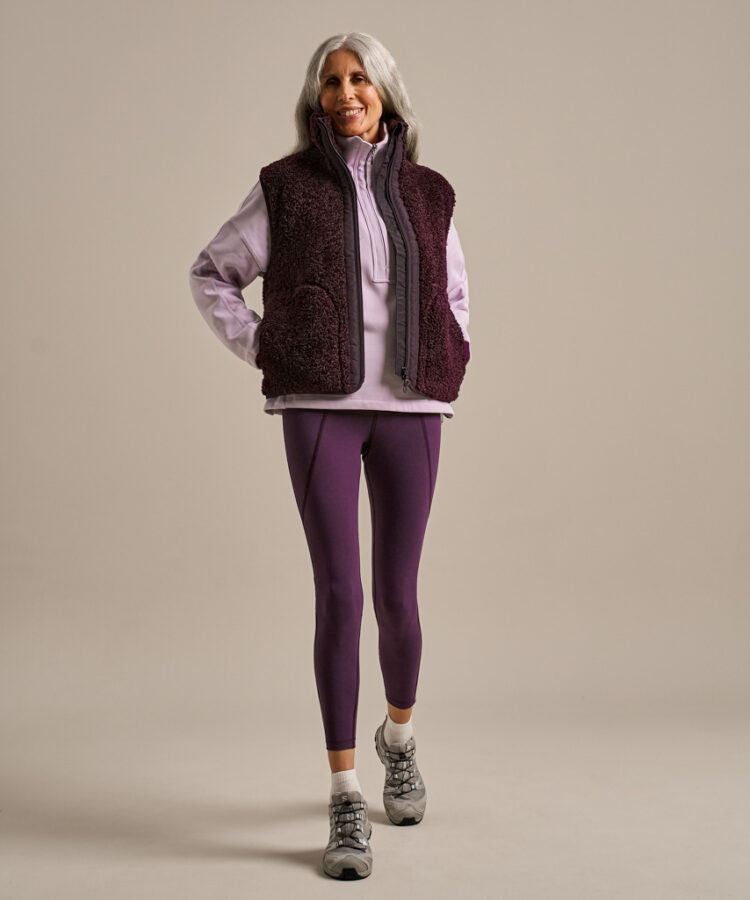 73 Zero Boxy Fleece Gilet | BAM Clothing (Damson)