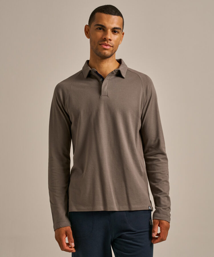Themis Long Sleeve Pique Polo(Dark Moss) | BAM Clothing