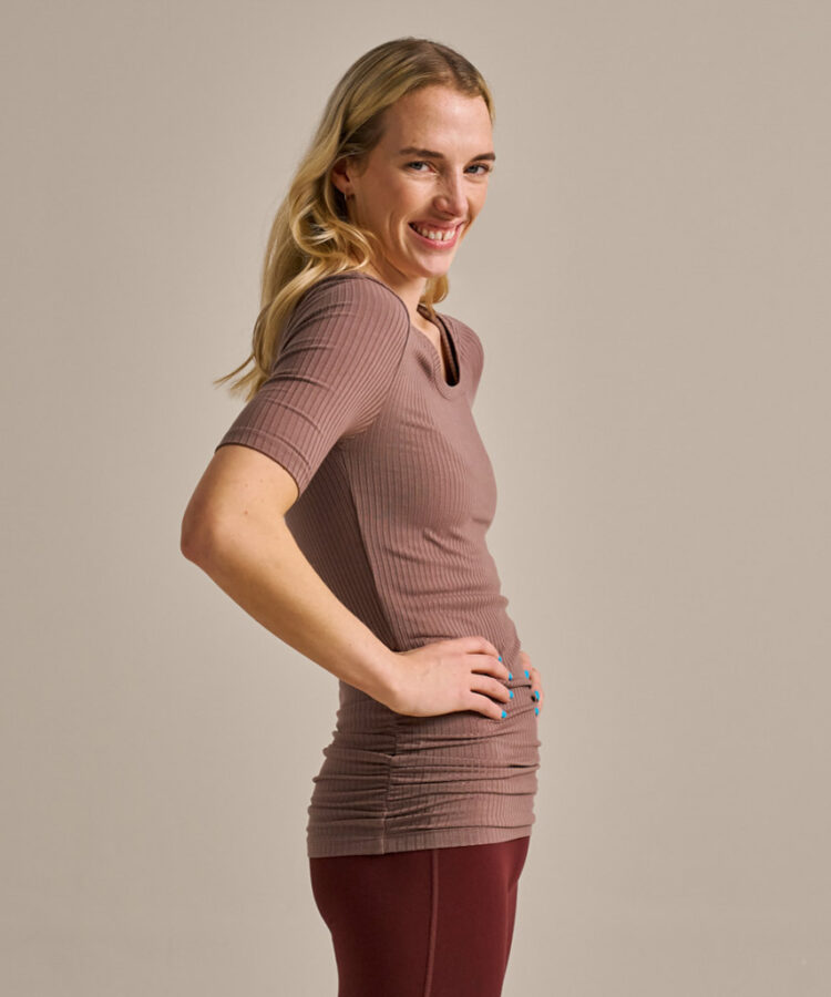 Short Sleeve Rib Top | BAM Clothing (Dark Taupe)