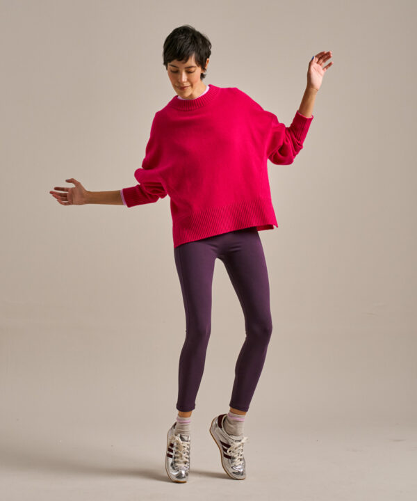 Throw On Knitted Crew Neck Jumper | BAM Clothing (Foxglove)