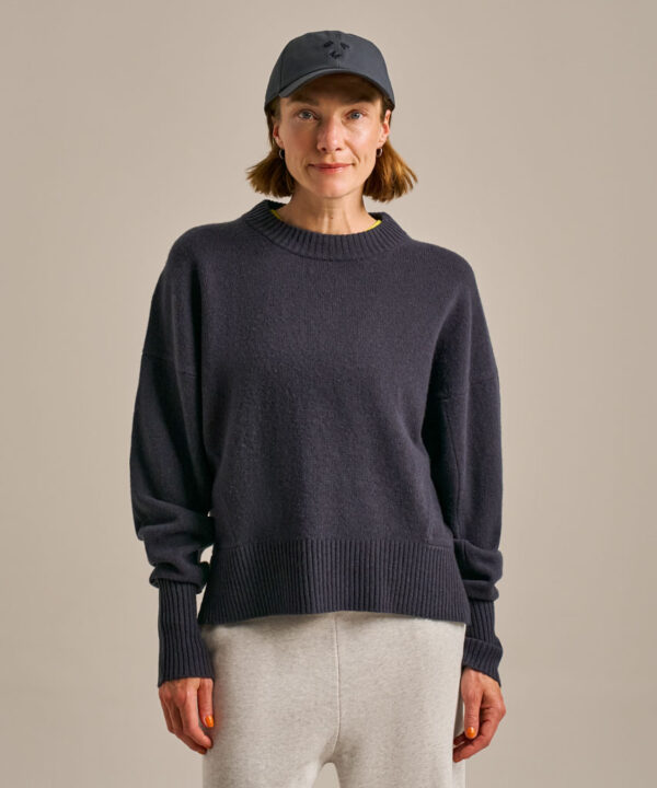Throw On Knitted Crew Neck Jumper | BAM Clothing (Storm Navy)
