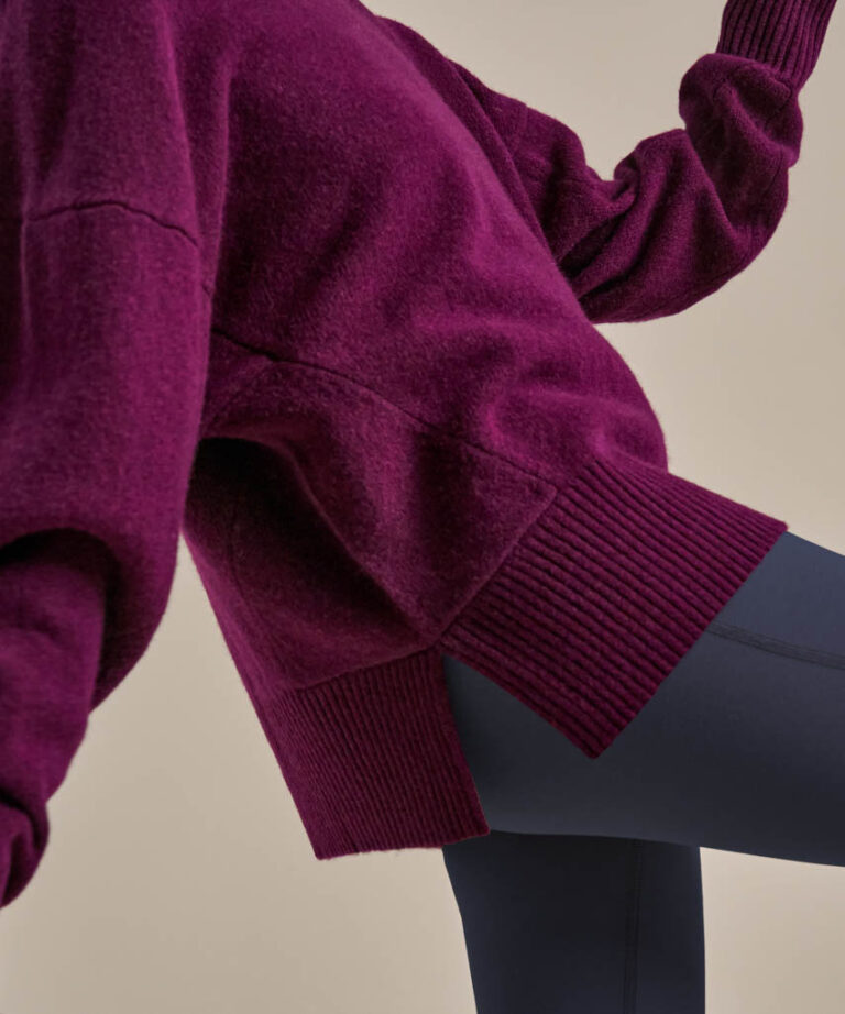 Throw On Knitted Crew Neck Jumper | BAM Clothing (Damson)