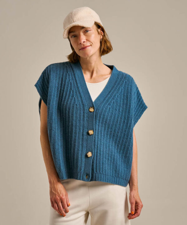 Knitted Layering Vest | BAM Clothing (Agate Blue)
