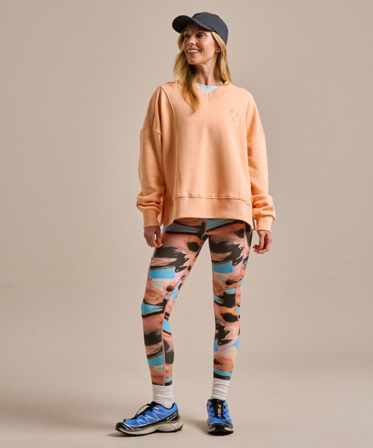 V Neck Layering Sweatshirt | BAM Clothing (Soft Apricot)