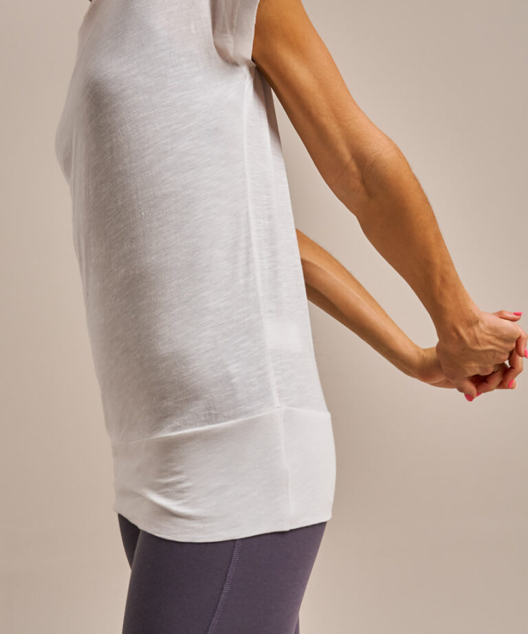 Short Sleeve Slub Flow Top | BAM Clothing (White Slub)