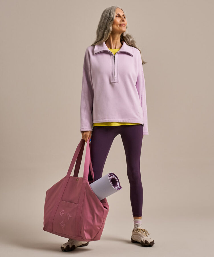 Funnel Neck Easy Zip Sweatshirt | BAM Clothing (Lavender Blush)