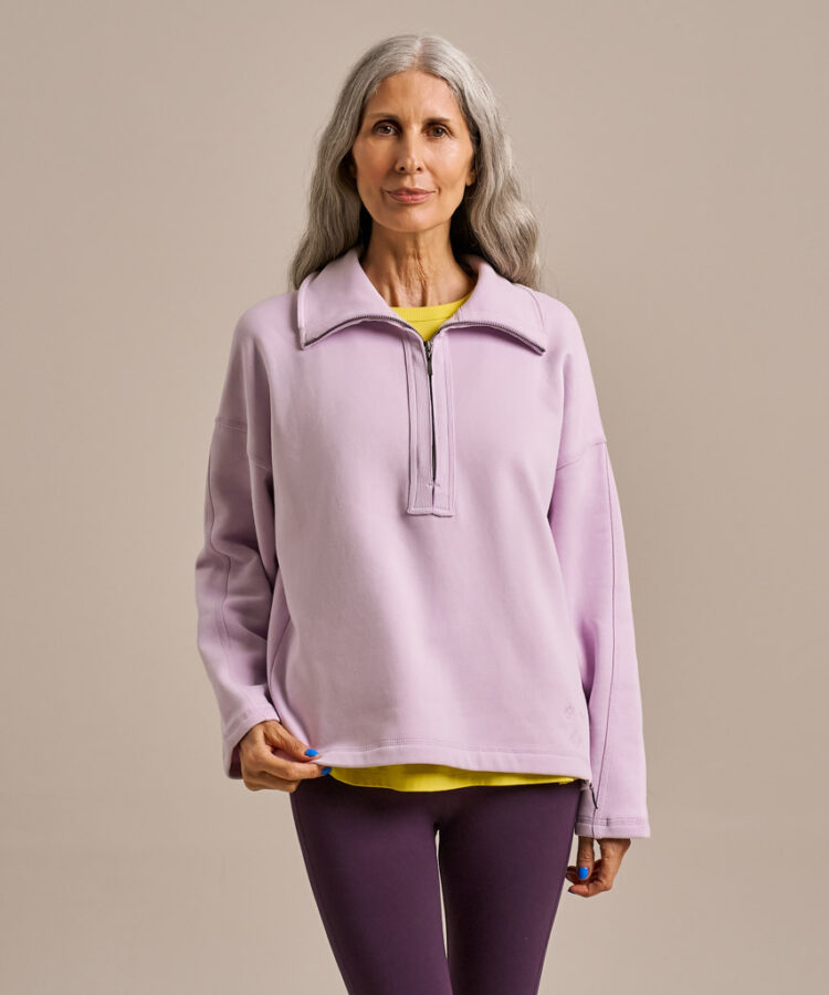 Funnel Neck Easy Zip Sweatshirt | BAM Clothing (Lavender Blush)