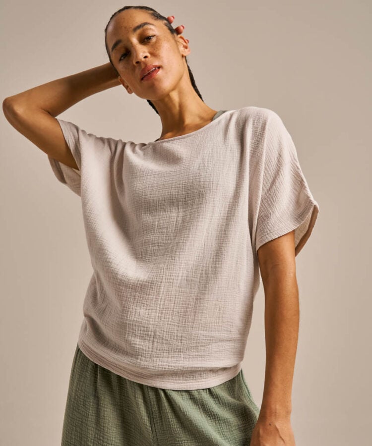Breathable Cotton Gauze Fluidity Top | BAM Clothing (Desert Dusk)