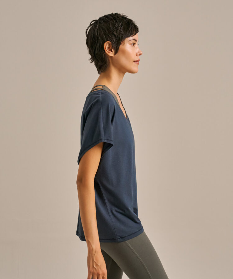 V Neck Relaxed T-Shirt | BAM Clothing (Storm Navy)