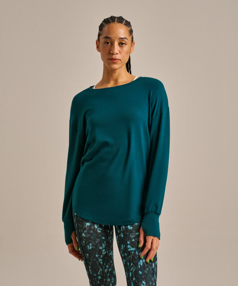 Luxe Long Sleeve Yoga Top | BAM Clothing (Dark Sea)