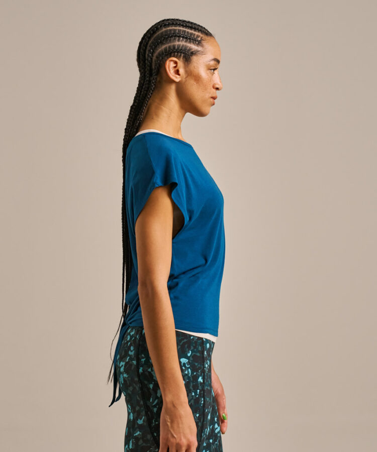 Tie Back Short Sleeve Top | BAM Clothing (Ocean Teal)