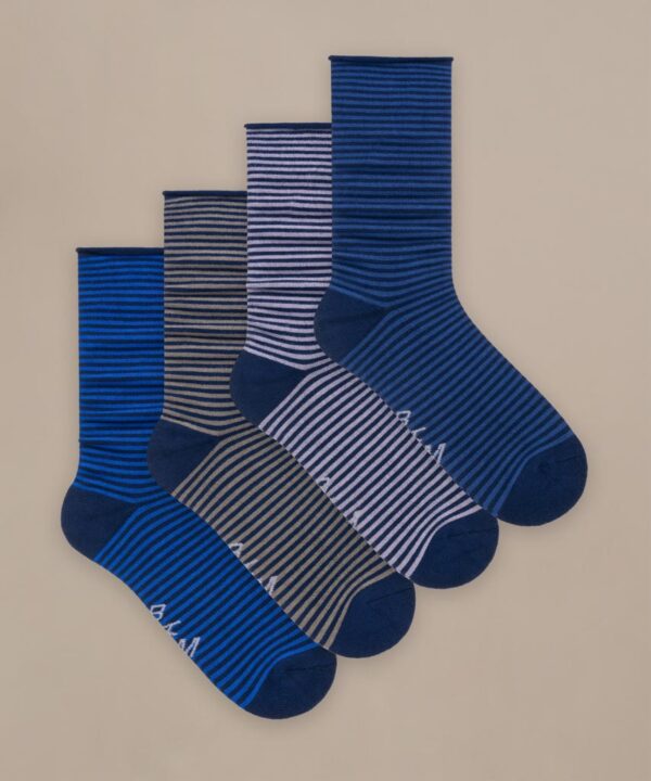Mens Everyday Roll Top Socks - 4 Pack - Size 8-11 | BAM Clothing (Blue ...